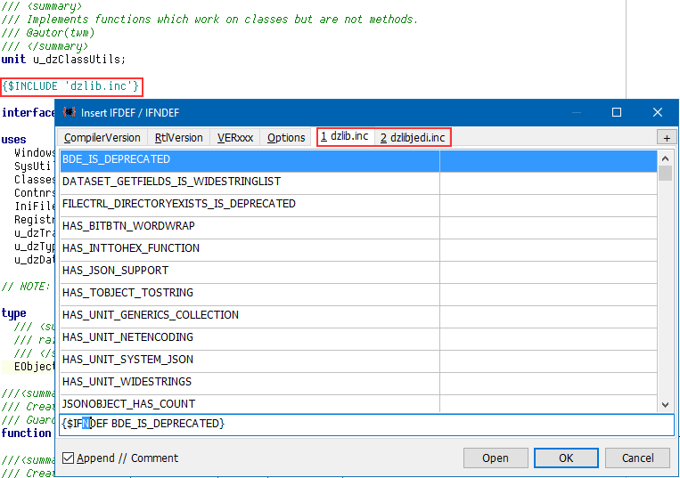 More features for the IFDEF expert in GExperts – twm's blog
